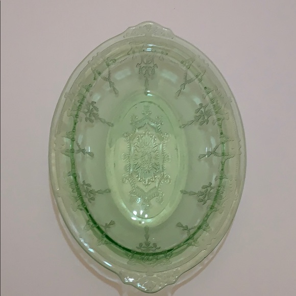 Dining | Vintage Green Depression Glass Dish Wedding Pat | Poshmark